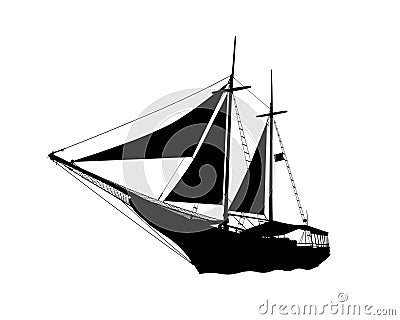 Pirate Ship Side View Silhouette Stock Image | CartoonDealer.com #33839413