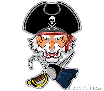 Pirate Tiger Vector Illustration | CartoonDealer.com #54612996