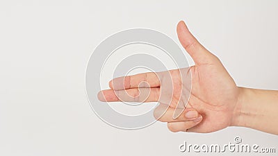Pistol Hand Gesture Isolated On White Background Royalty-Free Stock ...