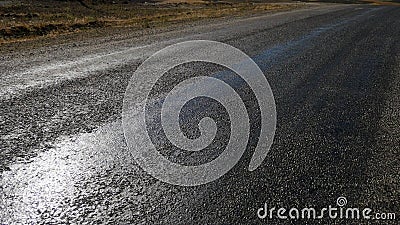 The Pitch on the Road Melting from the Air Temperature Stock Video ...