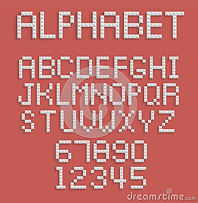 Pixel Alphabet Of Numbers And Letters Stock Vector - Image: 44488619