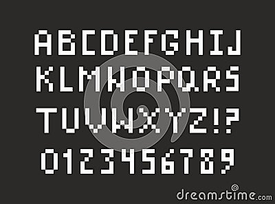Pixel Alphabet In Retro 8 Bit Style. Vector Art. | CartoonDealer.com #169469803
