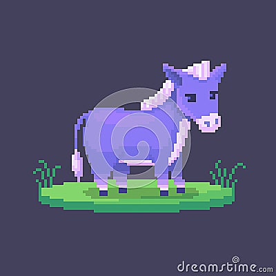 Pixel Art Donkey. Farm Animal For Game Design Cartoon Vector ...