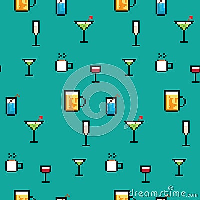 Pixel Art Drinks Vector Illustration | CartoonDealer.com #45593916