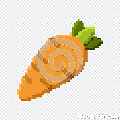 Pixel Art Icon. Pixel Art Carrot Icon. Cute Pixel Carrot. Vegetables ...