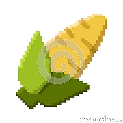 Pixel Art Icon. Pixel Art Corn Icon. Cute Pixel Corn. Vegetables Vector ...