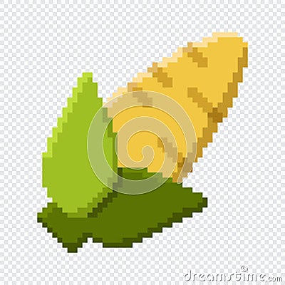 Pixel Art Icon. Pixel Art Corn Icon. Cute Pixel Corn. Vegetables Vector ...
