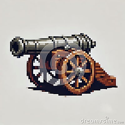 Pixel Art Medieval Cannon Royalty-Free Stock Photo | CartoonDealer.com ...
