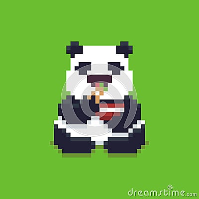 Pixel Art Panda Vector Illustration | CartoonDealer.com #83695290