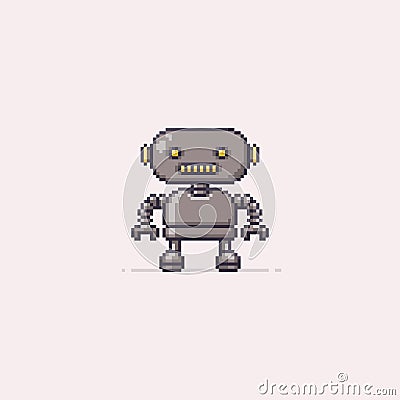 Pixel Art Robot Vector Illustration | CartoonDealer.com #111728658
