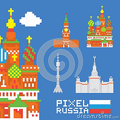 Pixel Art Russia Vector Set | CartoonDealer.com #61830639