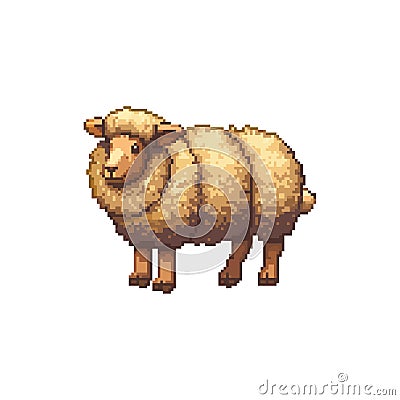 Pixel Art Sheep With Fluffy Wool. Vector Icon Design | CartoonDealer ...