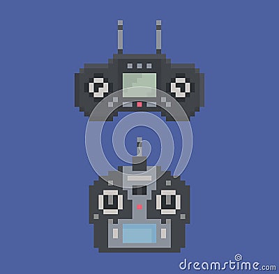 Pixel Art Style Illustration Of Remote Control Stock Vector - Image ...