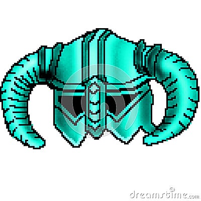 Pixel 8 Bit Drawn Viking Horned Helmet Royalty-Free Stock Photo ...