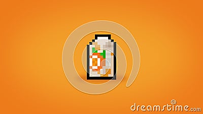 Pixel 8 Bit Orange Juice Pack Background - High Res 4k Wallpaper ...