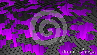 Pixel 3D Surface in Style of Game. Design. 3D Polygon with Squares on ...