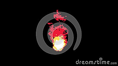 Pixel Fire Animation on a Black Background. Stock Footage - Video of ...