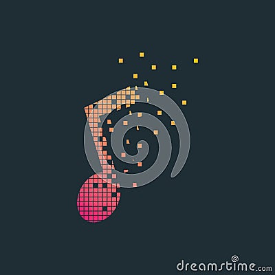 Pixel Music Note Tyechnology Logo Vector Illustration | CartoonDealer ...