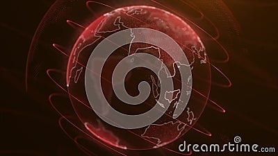 Pixel Planet Earth Animation. Animation of Space with Digital Exploding ...