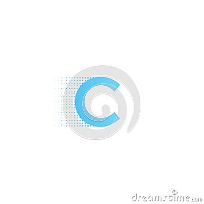 Pixel Typography Letter C Logo. Technological Modern Font Calligraphy ...