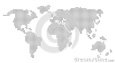 Pixel Wolrd Map Design. Grey Pixels Vector World Map. | CartoonDealer ...
