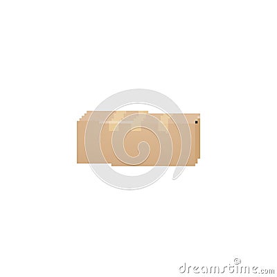 Pixelated Cardboard Box Illustration. Simple Pixel Art Of A Brown ...