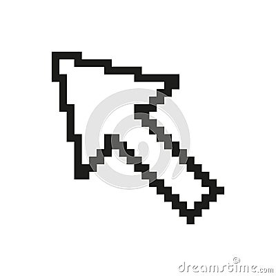 Pixelated Mouse Pointer Icon. Classic Arrow Cursor In Pixel Art Design ...