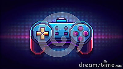 Pixelated Paradise A Retro Gaming Controller Reimagined In Vibrant ...