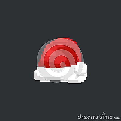 Pixelated Santa Hat Illustration. Simple Pixel Art Of A Red Santa Hat ...