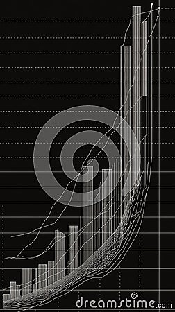Pixelized Line Graph Tracking Inflation Rates Over Decades. Royalty ...