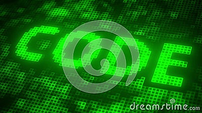 Pixels on the Screen Compose CODE Text. 3D Animation Stock Footage ...