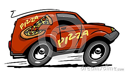 Pizza Delivery Car Stock Vector - Image: 65145496