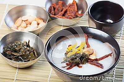 Plain Congee With Their Toppings Royalty-Free Stock Photography ...