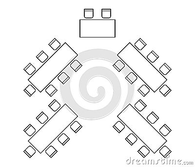 Plan For Arranging Seats And Tables In Interior On Event Banquet ...