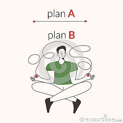 Plan B Alternative Difficult Path Concept Vector Infographic ...