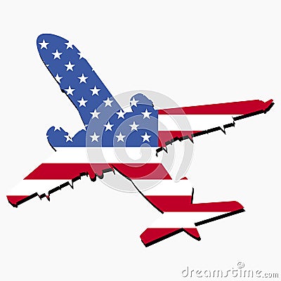 Plane With American Flag Royalty Free Stock Image - Image: 10671646