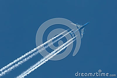 Plane At Cruising Altitude Stock Photo - Image: 80106511