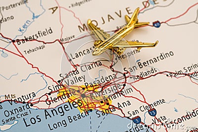 Plane Over Los Angeles Royalty Free Stock Photos - Image: 9771878