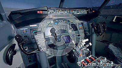 Plane`s Cockpit View from a Pilot`s Seat Stock Footage - Video of ...