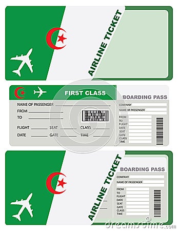 Plane Ticket First Class In Algeria Cartoon Vector | CartoonDealer.com ...