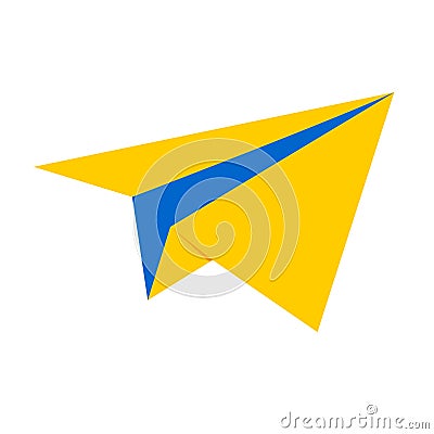 Yellow Airplane Icon On A White Background. A Telegram Or A Paper ...