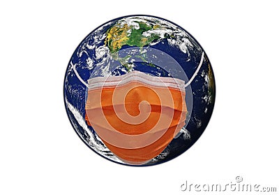 Planet Earth With Face Mask Protect Stock Photo | CartoonDealer.com ...