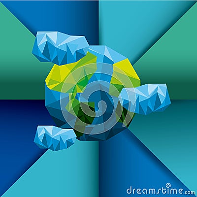 Planet Earth Low Poly Style Vector Illustration | CartoonDealer.com ...