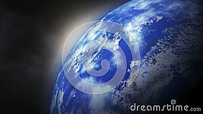 Planet Earth in Space Rotates Around Sun. Stock Footage - Video of ...