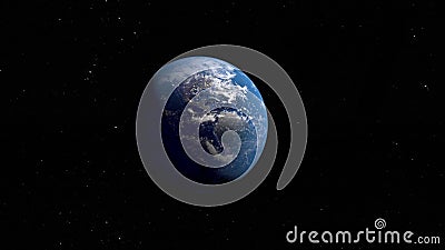 Planet Earth is Spinning Around Its Axis in Space Stock Video - Video ...