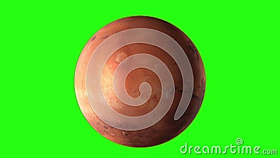 Planet Mars Rotating in Its Own Orbit in the Outer Space. Green Screen ...