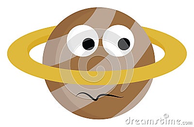 A Sad Planet Saturn Vector Or Color Illustration | CartoonDealer.com ...