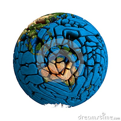 Planeta Roto Tierra Agrietada 3D Del Globo Foto de archivo - Imagen ...