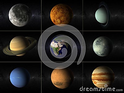 Planets Collage Royalty Free Stock Images - Image: 24874069