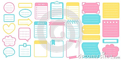 Planner Stickers And Frames Set. Sticker Planner Template Cartoon ...